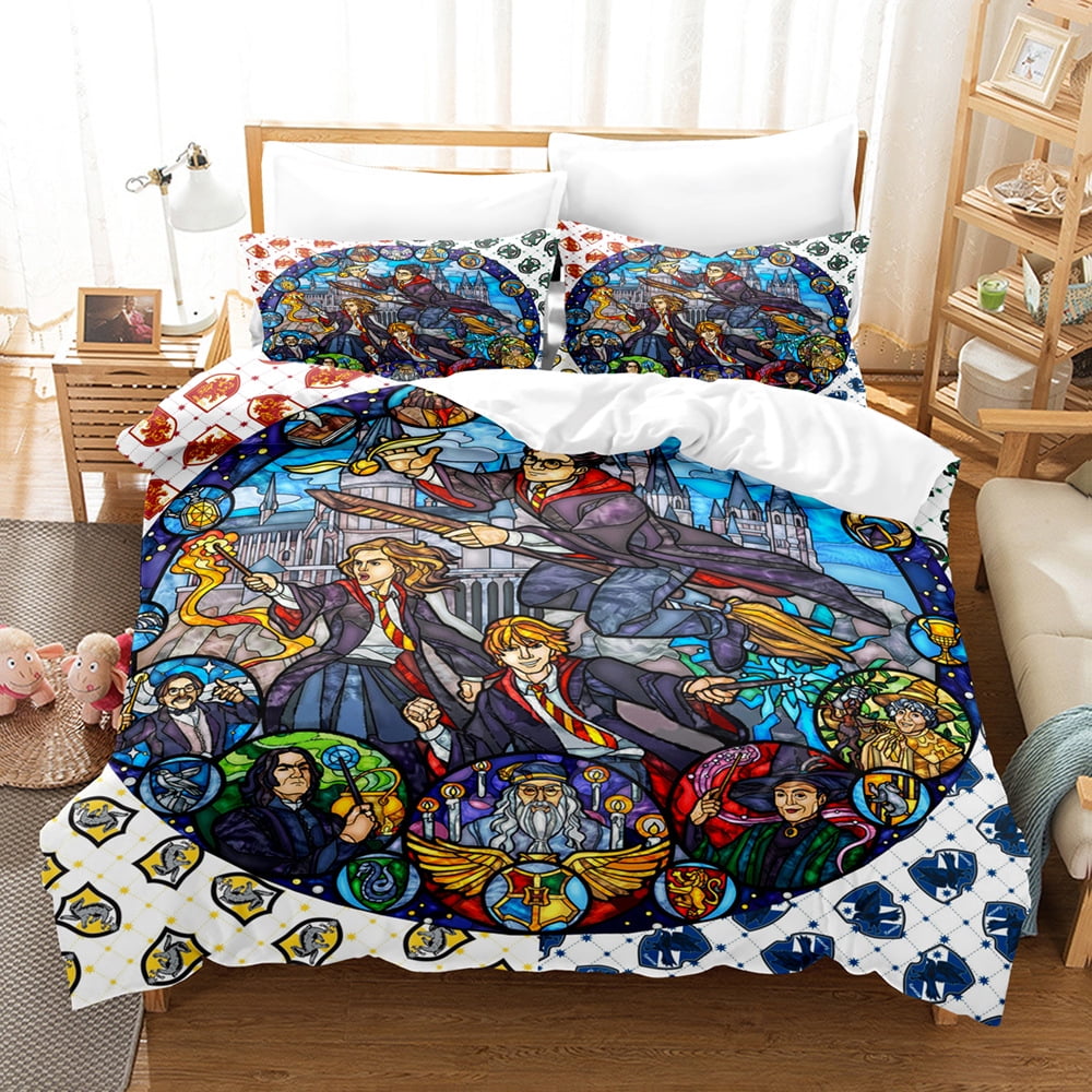 Harry Potter Bedding Three piece Set Bed Sheet Duvet Cover Suit Microfiber Duvet Cover Vinsniv Walmart