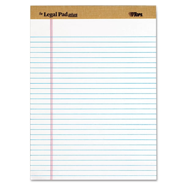 TOPS The Legal Pad Ruled Perforated Pads, LegalWide, 8 12 x 11 34 ...