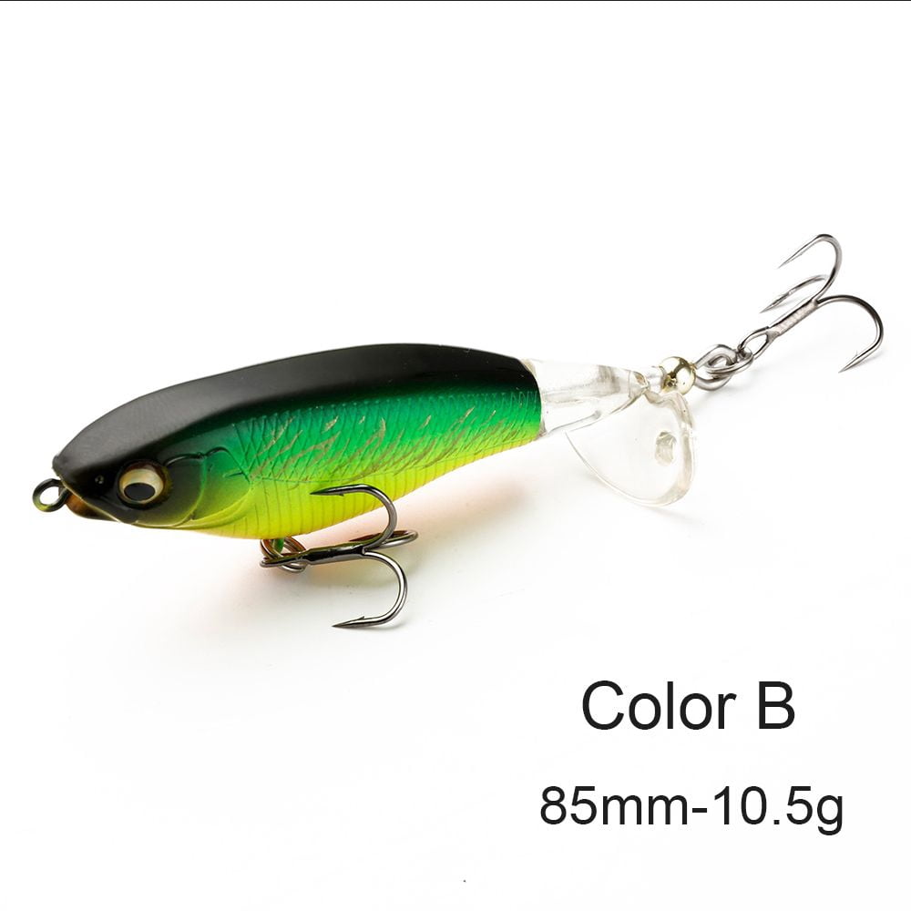 Artificial Rotating Tail 2 Segment Bass Topwater VMC Hooks Fish Bait ...