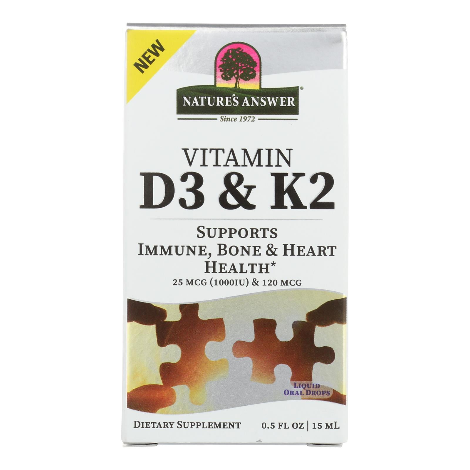 Nature's Answer - Vitamin D3 & K2 Drops - 1 Each-.5 FZ - Walmart.com