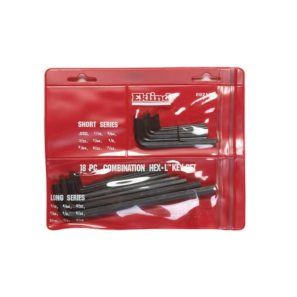 Juego de llaves Hex-L de Wrench Eklind Tool, 18 piezas, cortas y largas ...