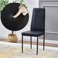 Modern Dining Room Chair Only Set of 4 Small Kitchen Chairs Black Faux ...