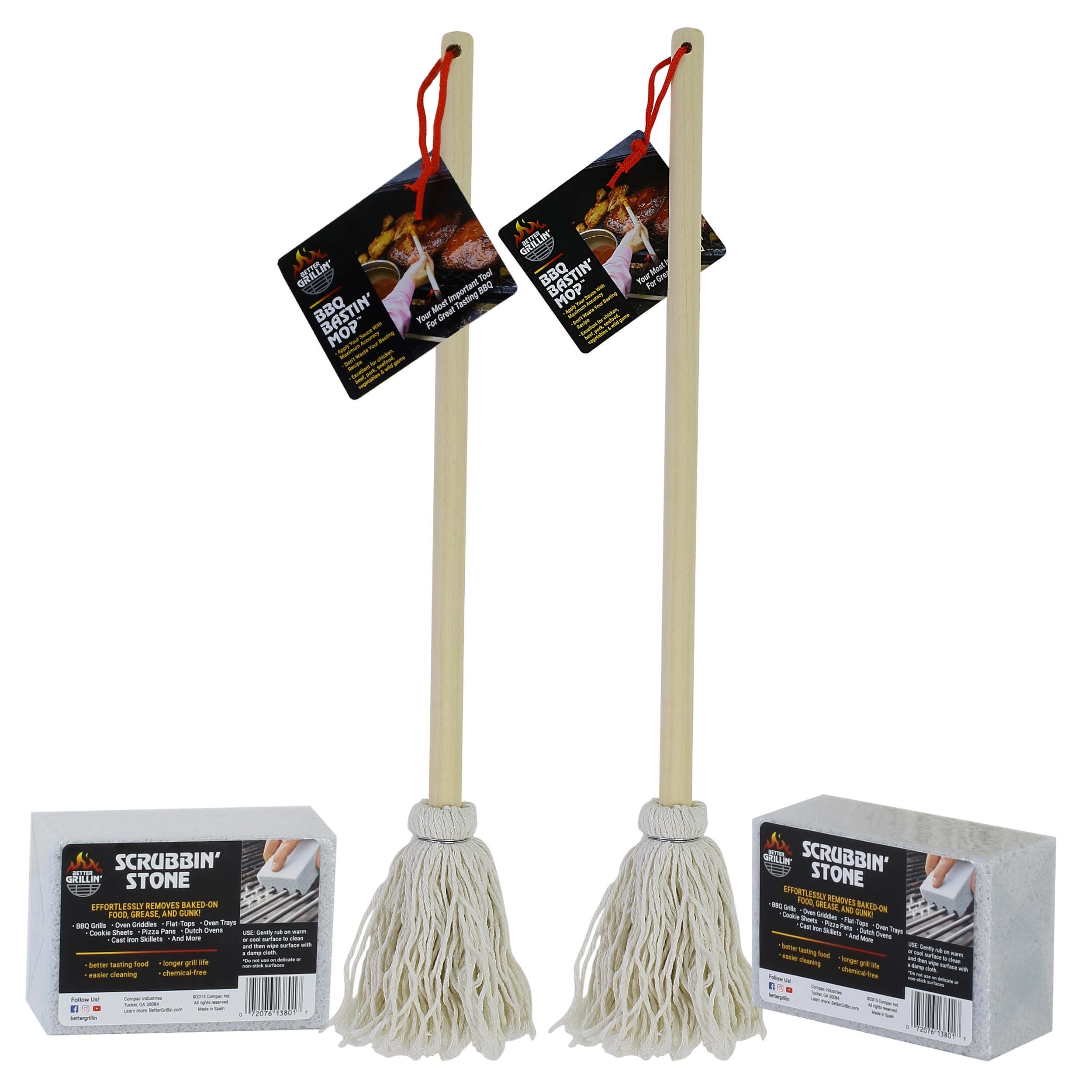 Better Grillin' Gift Bundle for Grilling Stones and BBQ Mops Combo ...