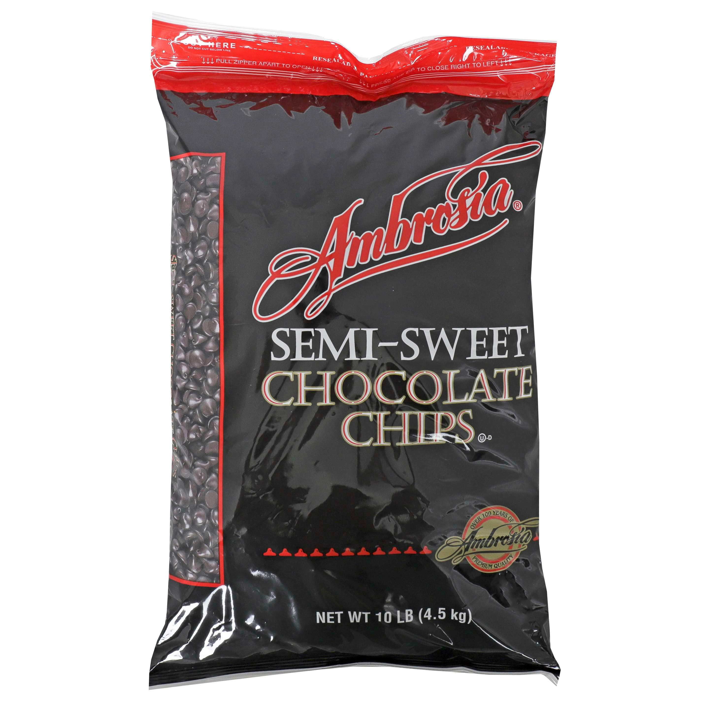Ambrosia Semi-Sweet Chocolate Chips, 10 Pound -- 1 each. - Walmart.com