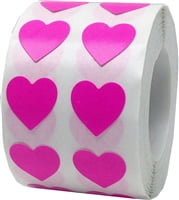 Hot Pink Heart Stickers, 0.5 Inch Wide, 1000 Labels on a Roll - Walmart ...