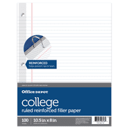 Exceed Reinforced Filler Paper, College Ruled, 100 Pages, 8" x 10.5 ...