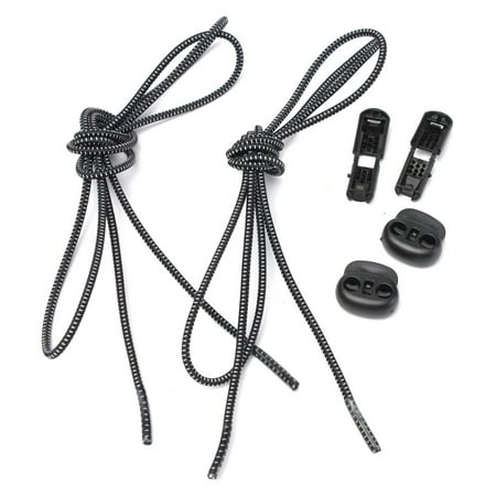 1 Pair 1m Elastic No-tie Lock Laces Shoelaces Strings With Fastener For ...