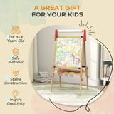 Qaba Easel for Kids, 3 in 1 Kids Art Easel with Paper Roll, Whiteboard, Chalkboard, Double Sided ...