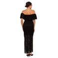 24seven Comfort Apparel Elevate Womens Lace Off the Shoulder Side Slit ...