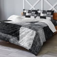 4 Piece Duvet Cover Set Twin, Modern Black Gray White Gradient Soft ...