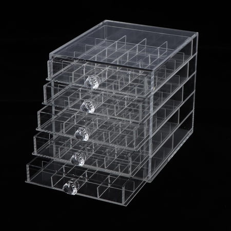 Acrylic with 5 Pull-out Drawers 100 Grids, Office Desk Display Case ...