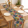 Art Country Cotton Linen Table Runner Watercolors Retro Red Blue ...