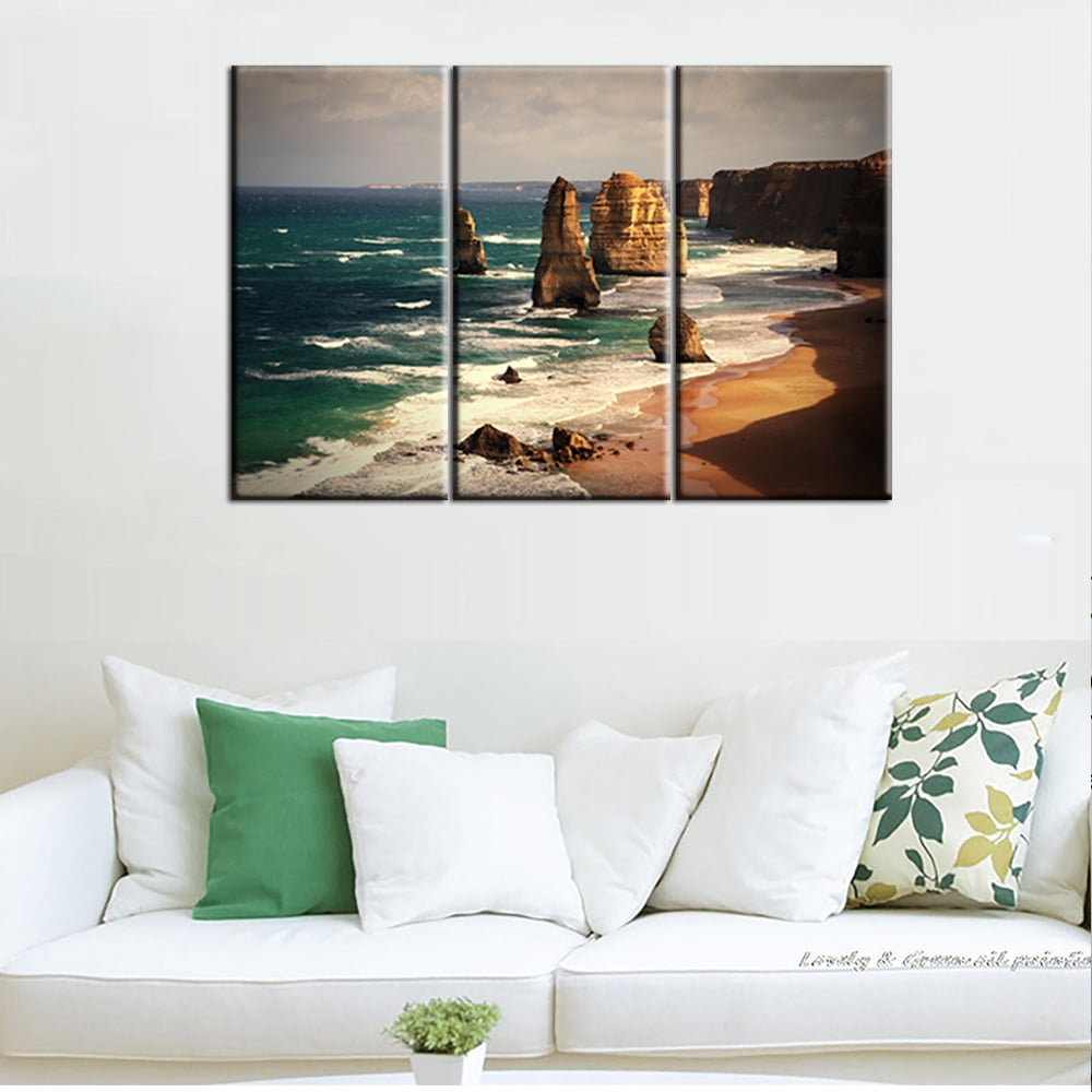 TISHIRON 3PCS Framed Canvas Wall Art Set,36"x24" Twelve Apostles Beach ...