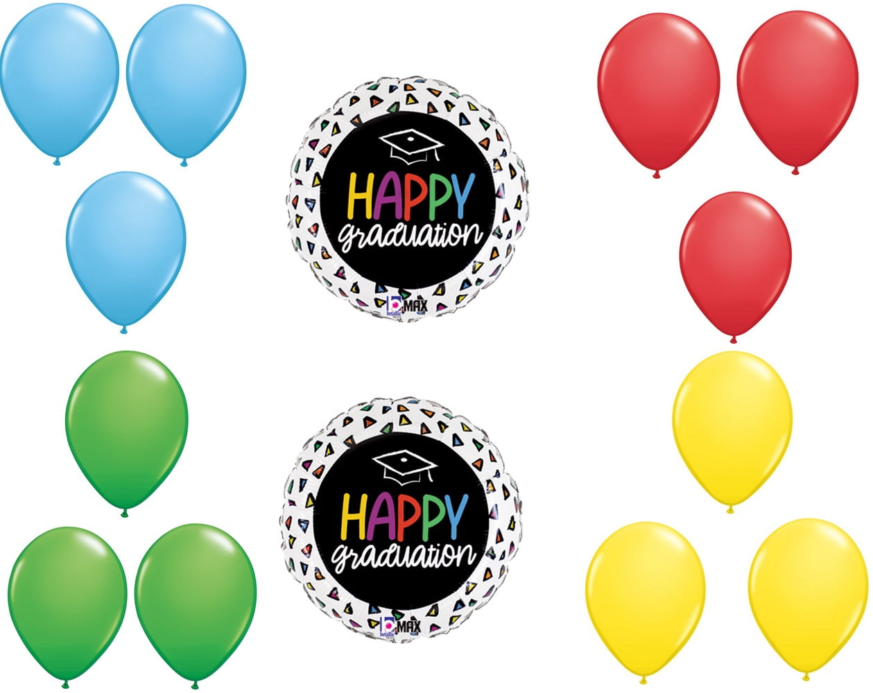 LOONBALLOON Graduation Grad Theme Balloon Set, 2x Standard Graduation ...
