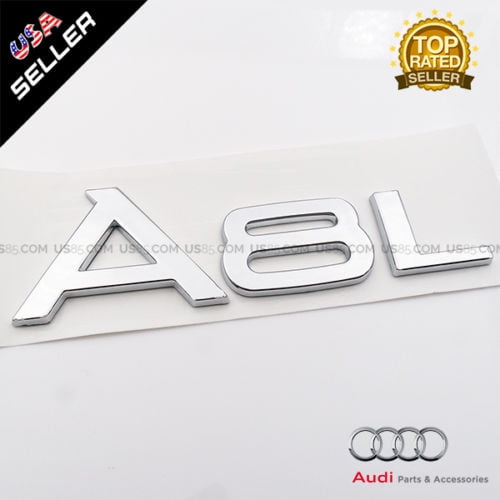 OEM ABS Nameplate Audi A8L Chrome Emblem 3D Trunk Logo Badge Decoration - Walmart.com
