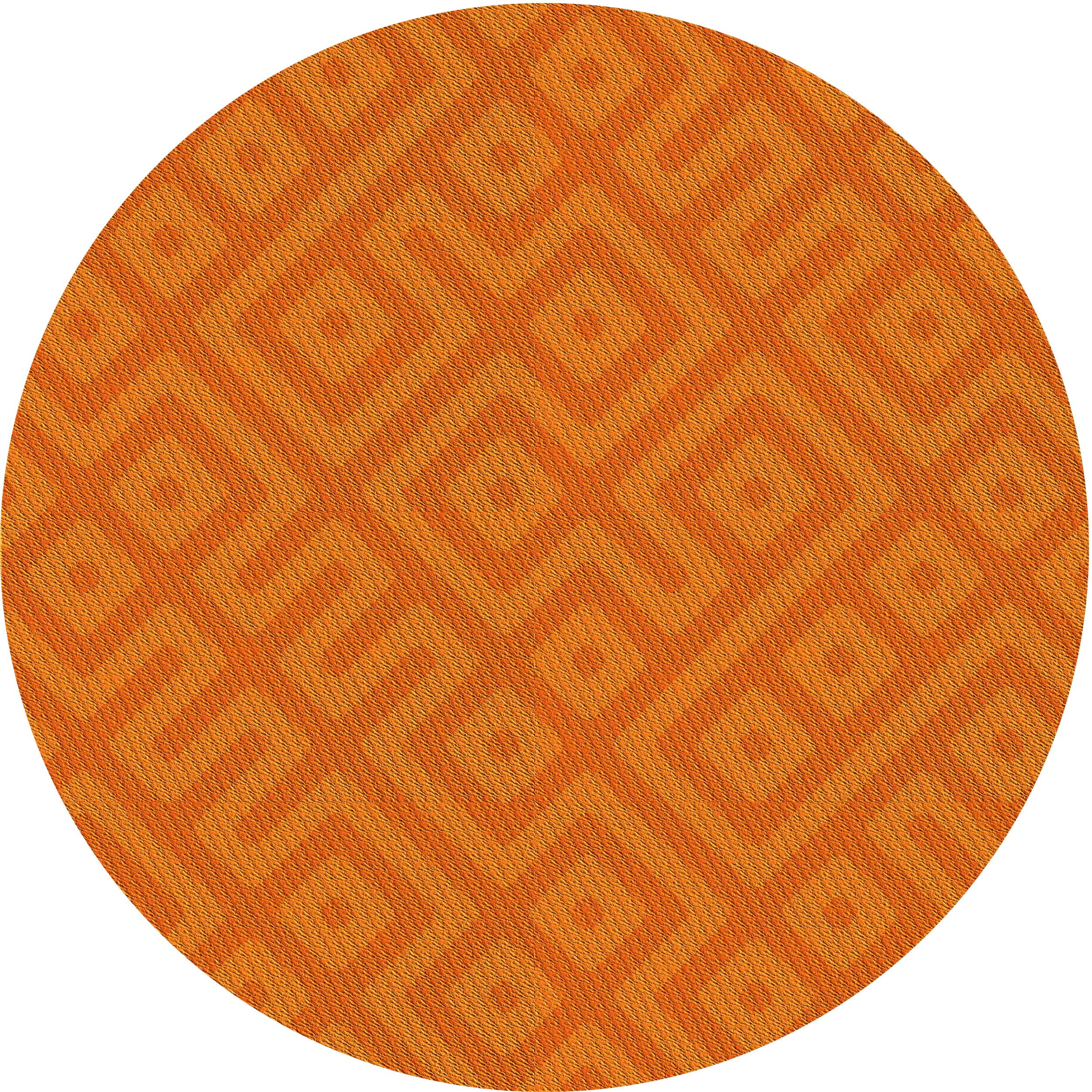 Ahgly Company Indoor Round Patterned Neon Orange Area Rugs, 4' Round ...