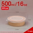 15 Pack Paper Bowls with Lids, Takeaway Kraft Brown Container, Party ...