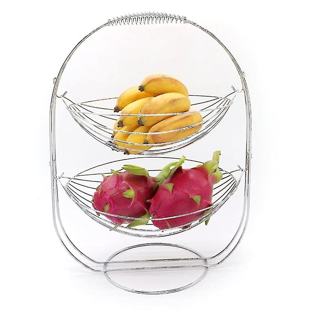 Click here for Geecy 2 Tier Fruit Storage Basket Swing Stand prices