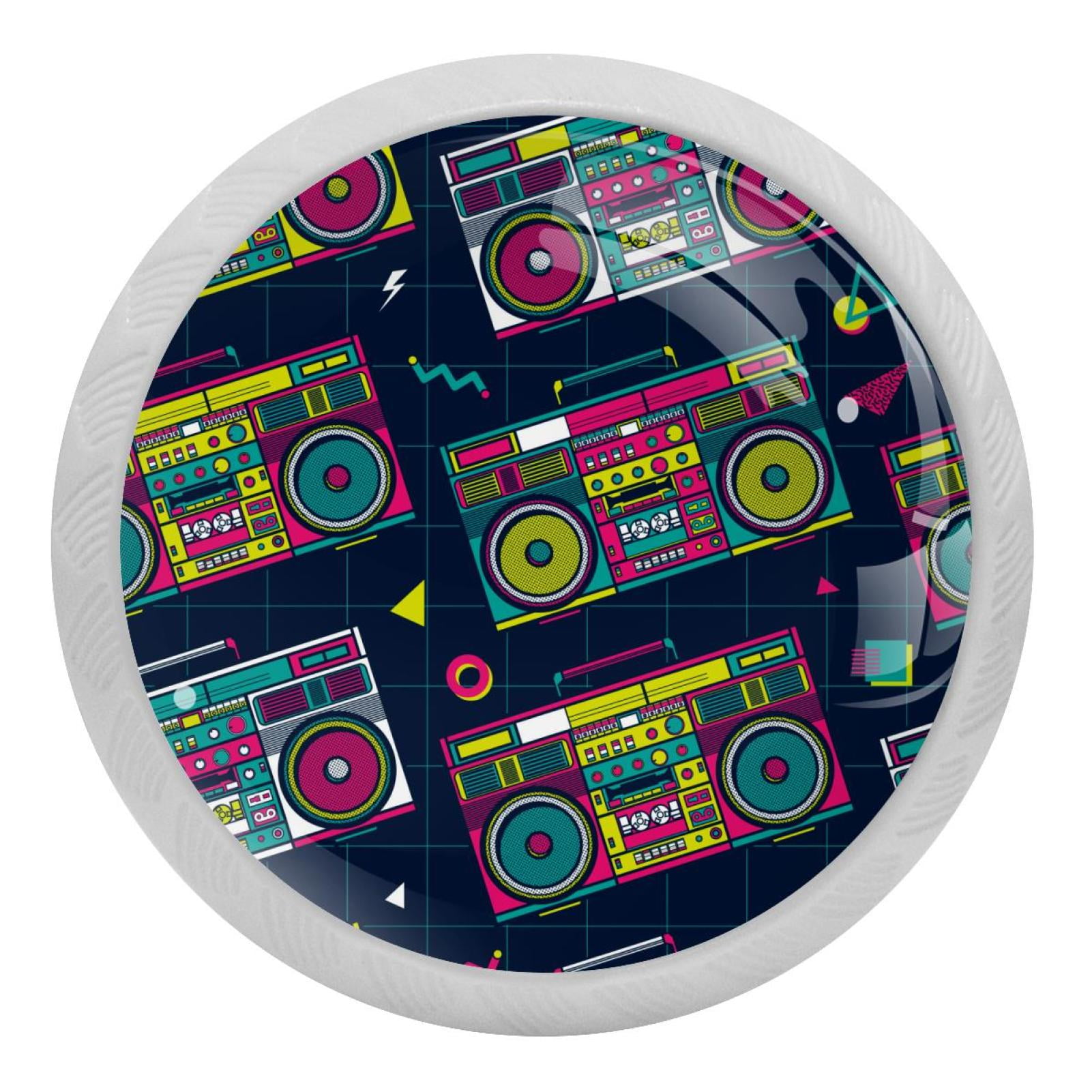 4PCS Round Retro Boombox Cabinet Fluorescence Knob Glowing in the Dark ...