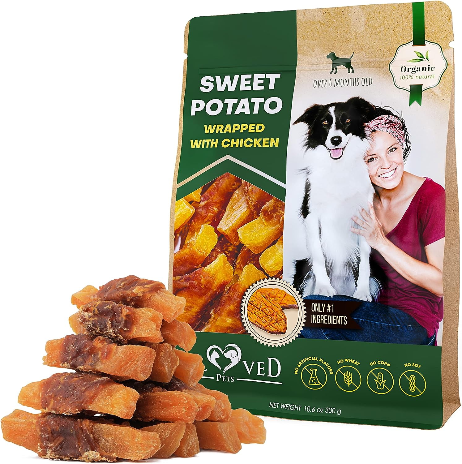 Dog Sweet Potato Wrapped with Chicken & Pet Natural Chew Treats - Grain ...