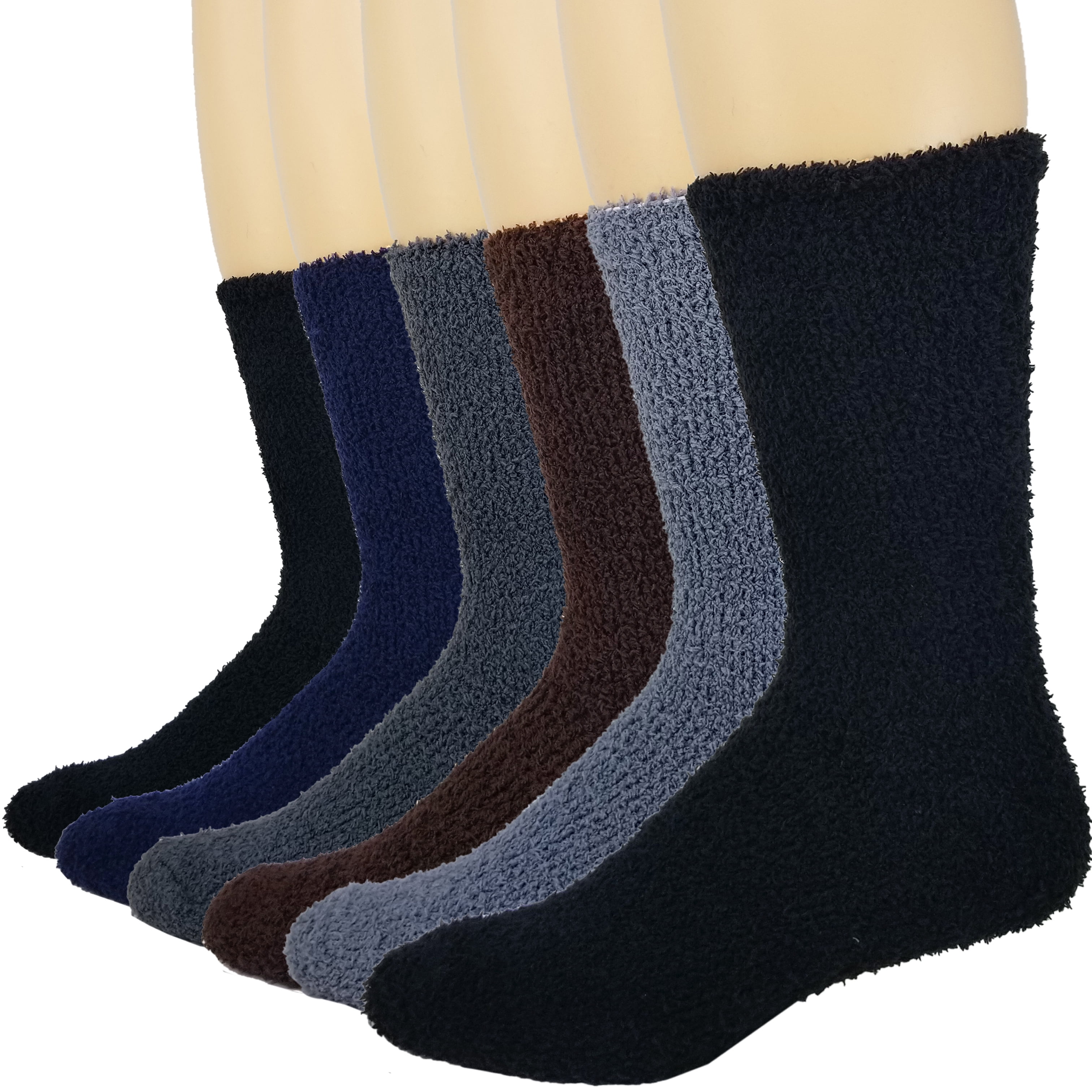 Debra Weitzner Mens Warm Fuzzy Socks 6 Pairs Ultra Soft - Walmart.com