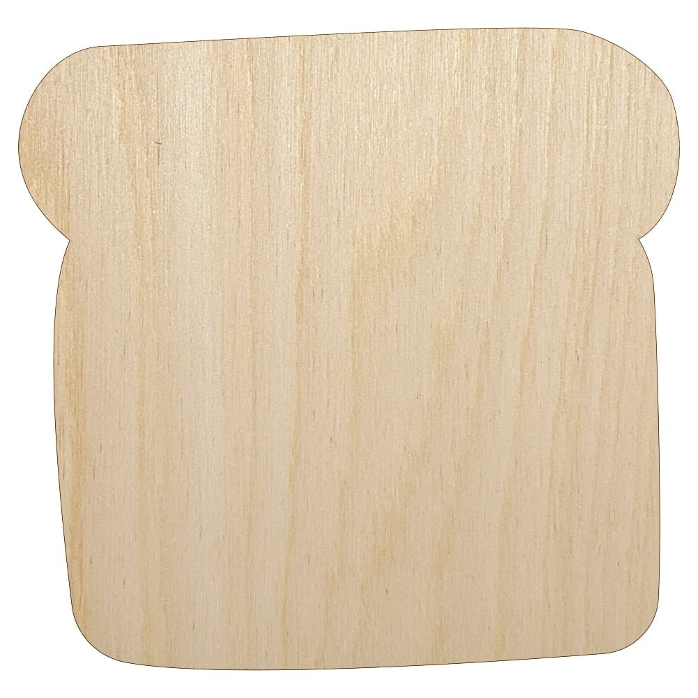 Slice of Bread Toast Solid Doodle Wood Shape Unfinished Piece Cutout ...