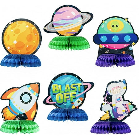 HTAIGUO 6 Pcs Outer Space Honeycomb Centerpieces Table Toppers, Blast ...