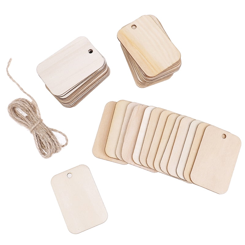 Buy 50pcs Ornament Wood Planks Tags Wooden Hanging Labels Sheet DIY ...