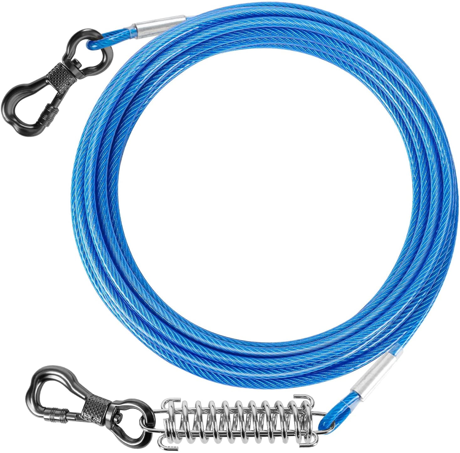 10 ft Dog Tie Out Cable, Heavy Duty Dog Chains for Outside with Spring ...