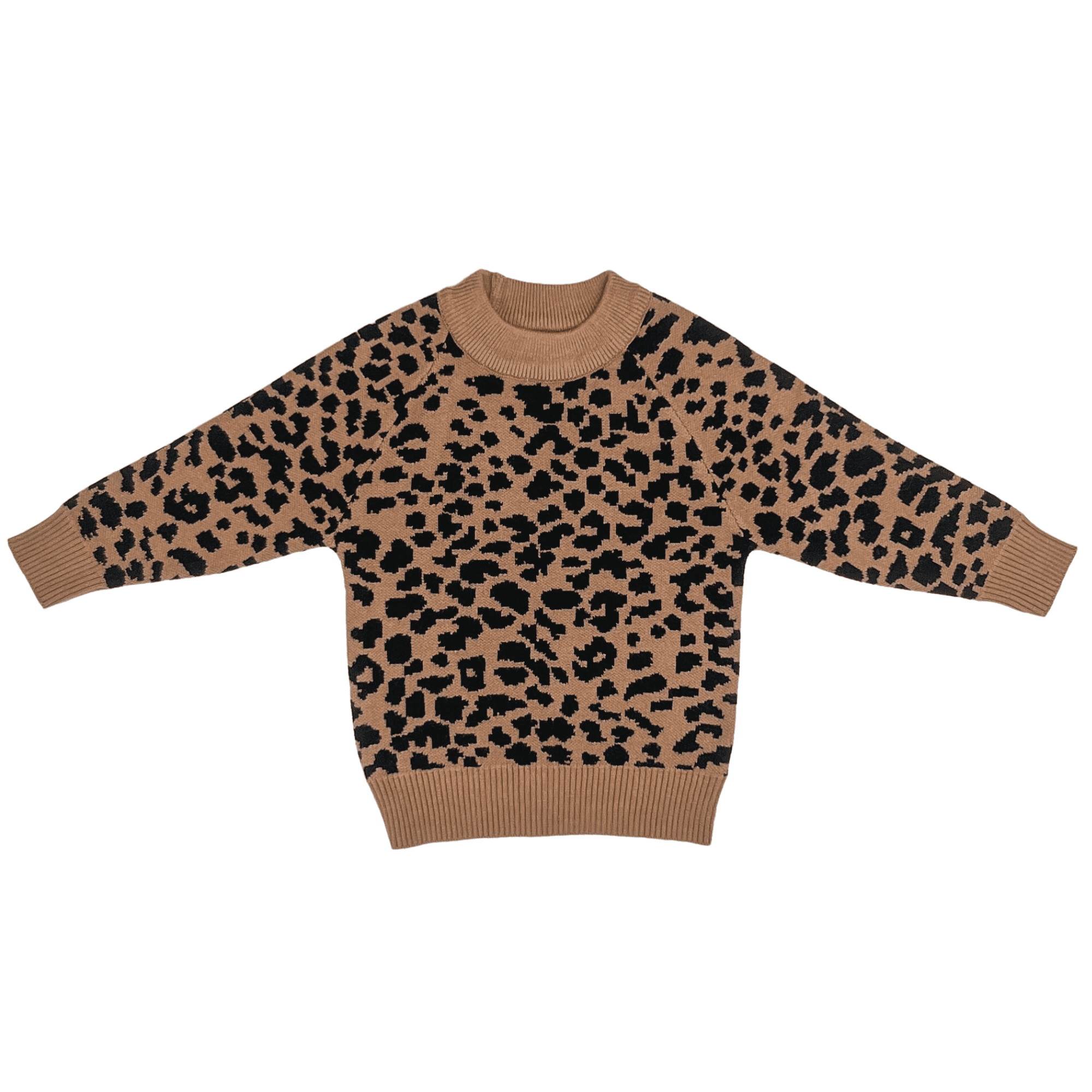 Dash of Glitter Girls Tan Leopard Sweater, Sizes 3/6M-10 - Walmart.com