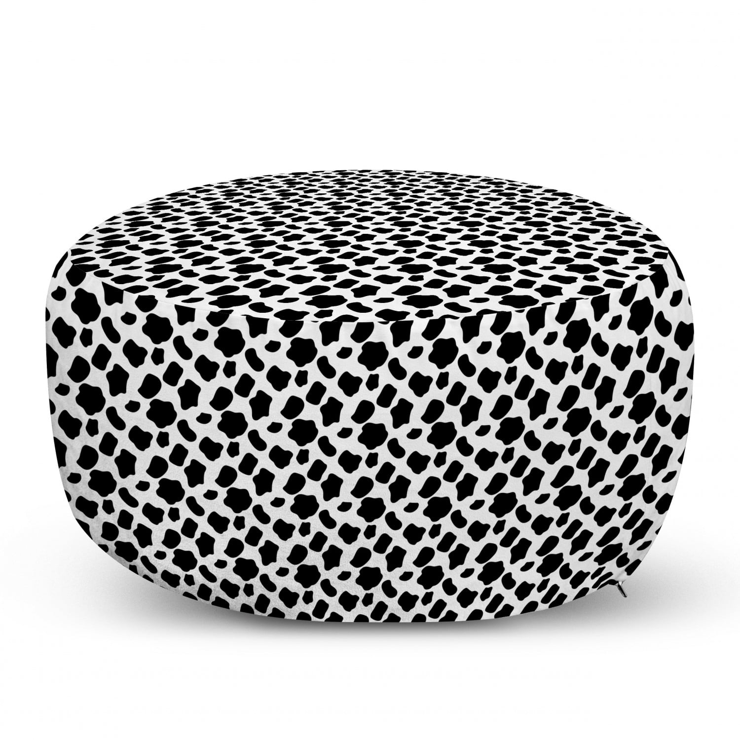 Cow Print Pouf Cover with Zipper, Cattle Skin Pattern Scattered Spots ...