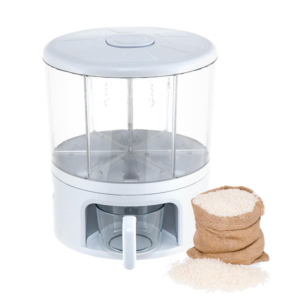 Tohuu Rotating Grid Rice Bucket 24 lbs 6-Grid Rotating Grid Rice Bucket ...