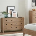 Pemberly Row 6-Drawer Pine Wood Double Dresser in Light Driftwood ...