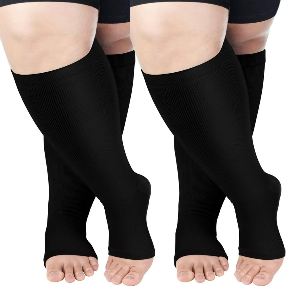 Click here for Addfst Open Toe Plus Size Compression Socks Wide C... prices