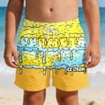 Angala Kids Shorts Elastic Waist Ice Cream Print Swim Shorts Summer ...