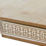 DecMode 28" x 30" Brown Wood Handmade Intricately Carved Scroll Accent ...