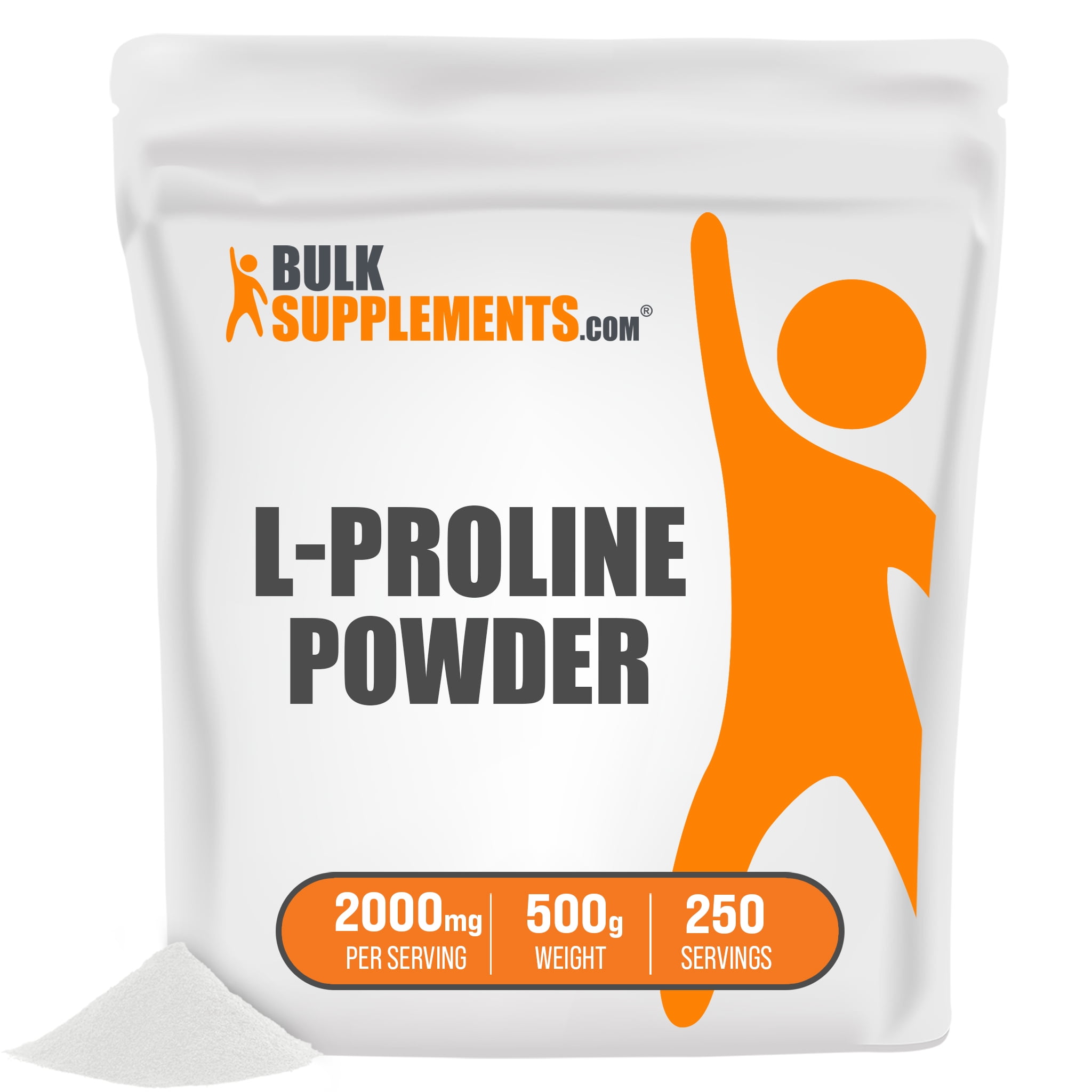 BulkSupplements.com L-Proline Powder, 2000mg - Amino Acid Supplement ...
