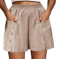 Casual Shorts For Women Wide Leg Pull On Button Front Resort Walk Clean ...