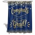 Blue Gold Graduation Cap Shower Curtain, Sequins Light Festive ...