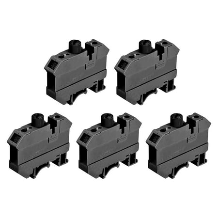 DIN Rail Mount Fuse Holder Terminal Blocks Black UK10 Pack of 5 ...
