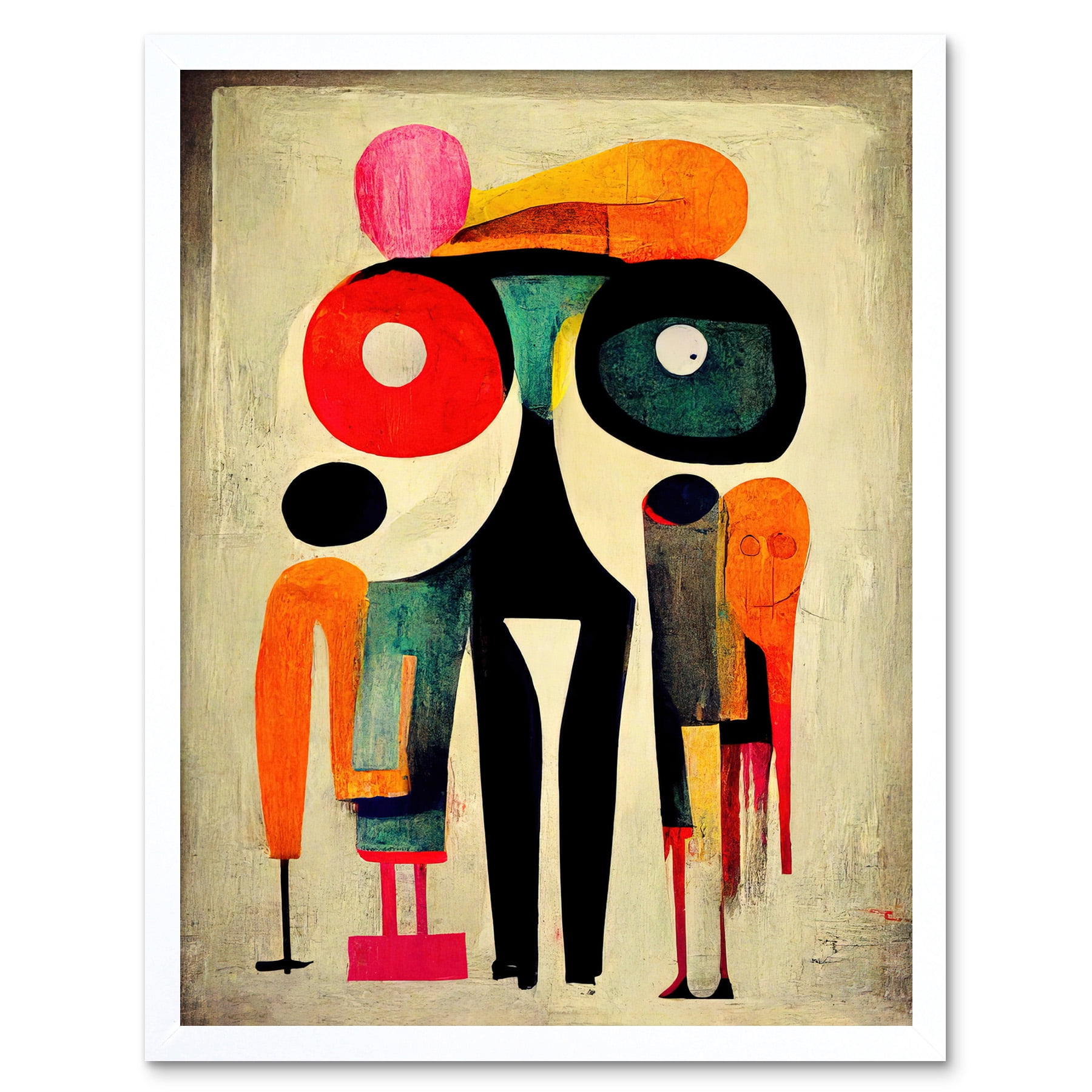 Abstract Colourful Pop Art People Art Print Framed Poster Wall Decor ...