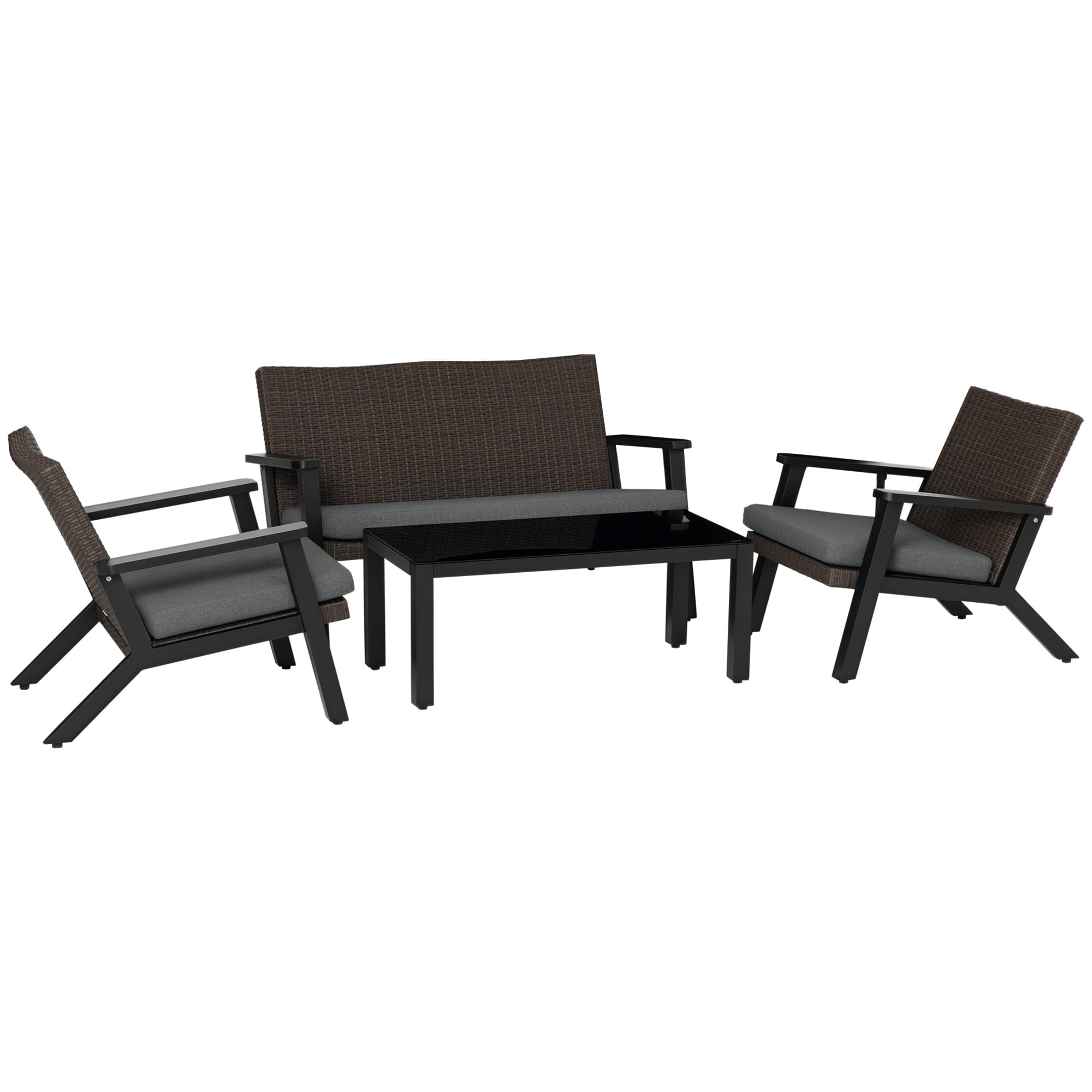 Click here for Outsunny 4 Pieces Patio Furniture Set  All Aluminu... prices
