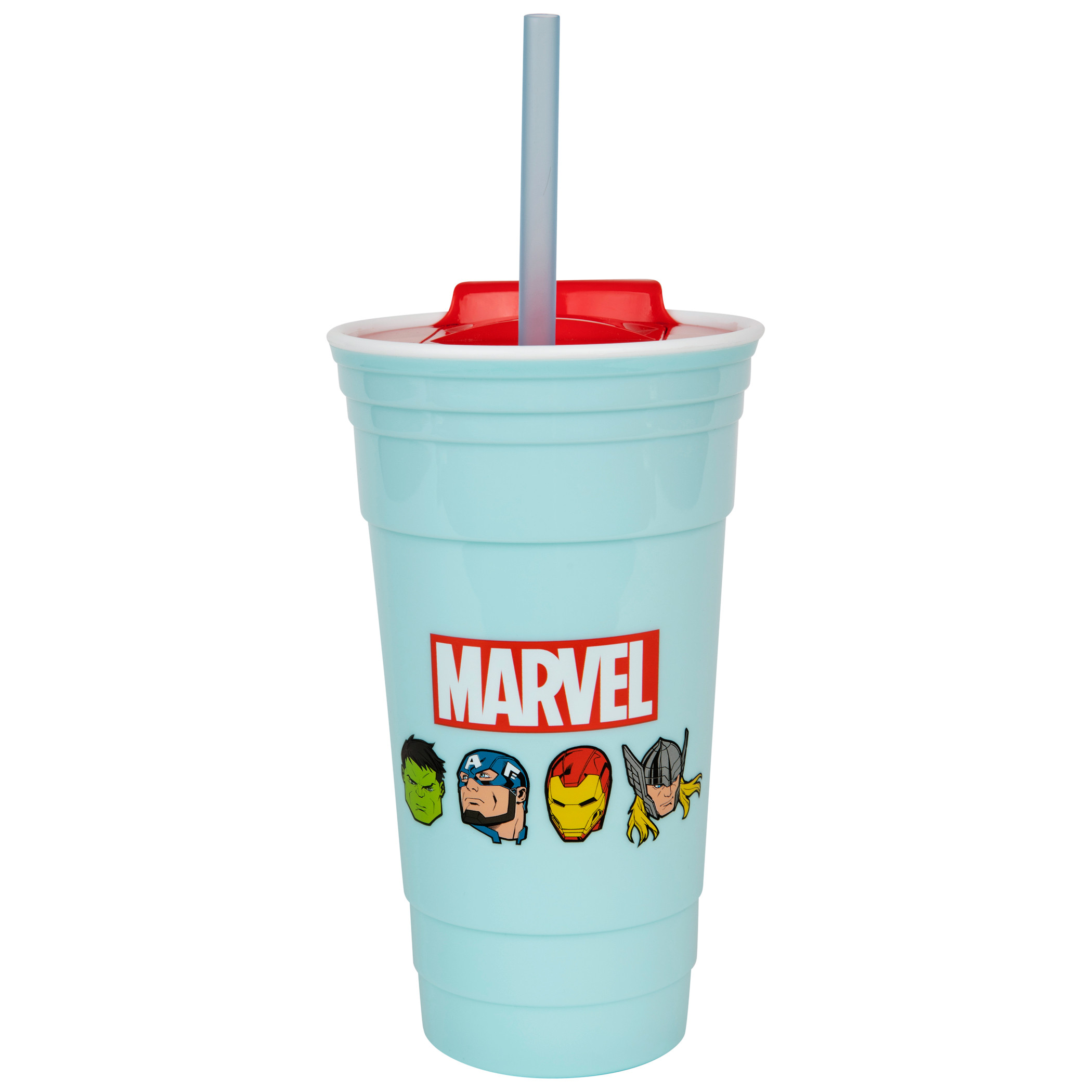 Marvel The Avengers Faces 32oz Plastic Party Cup with Lid and Straw ...
