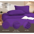 100% Pima Cotton Split-King Size 5-PCs Sheet Set (Stripe, Purple) Fits ...