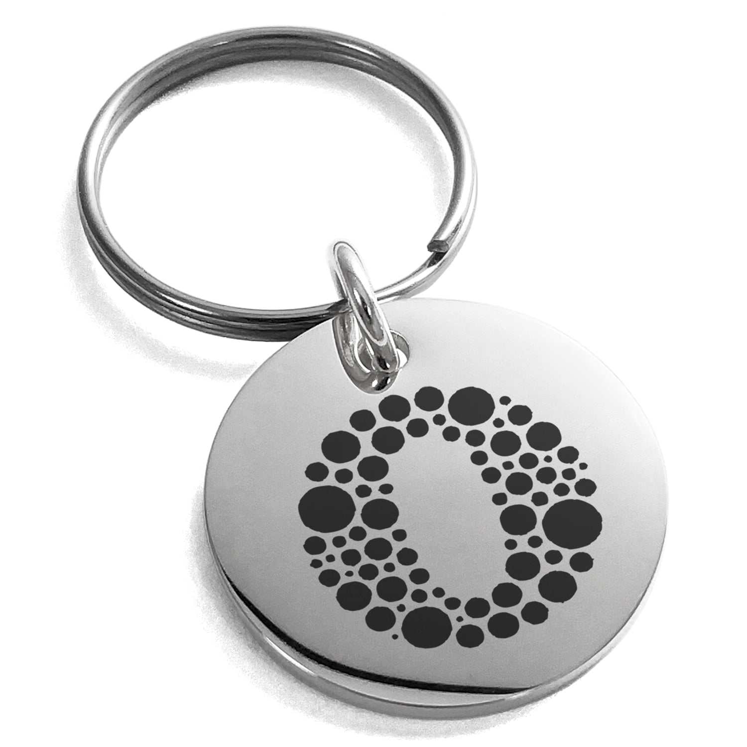 Stainless Steel Letter O Initial Dotted Monogram Engraved Small ...