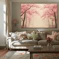 2D Flat, Wooden Frame Painting; Pink Forest Pattern; Suitable for ...