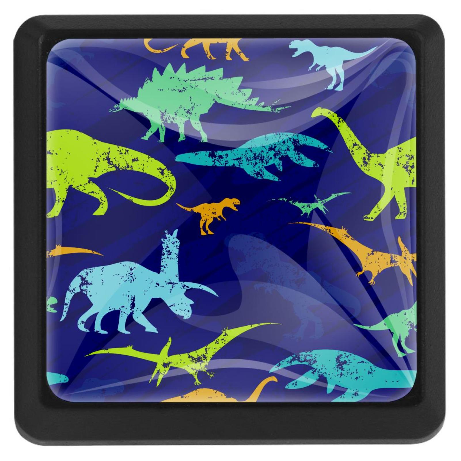 3 Pack Dinosaur Square Cabinet Door Knobs Decor for Cupboard Dressing ...