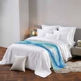 Blue Marble Bed Runner Cal King Size Modern Abstract Art Watercolor ...