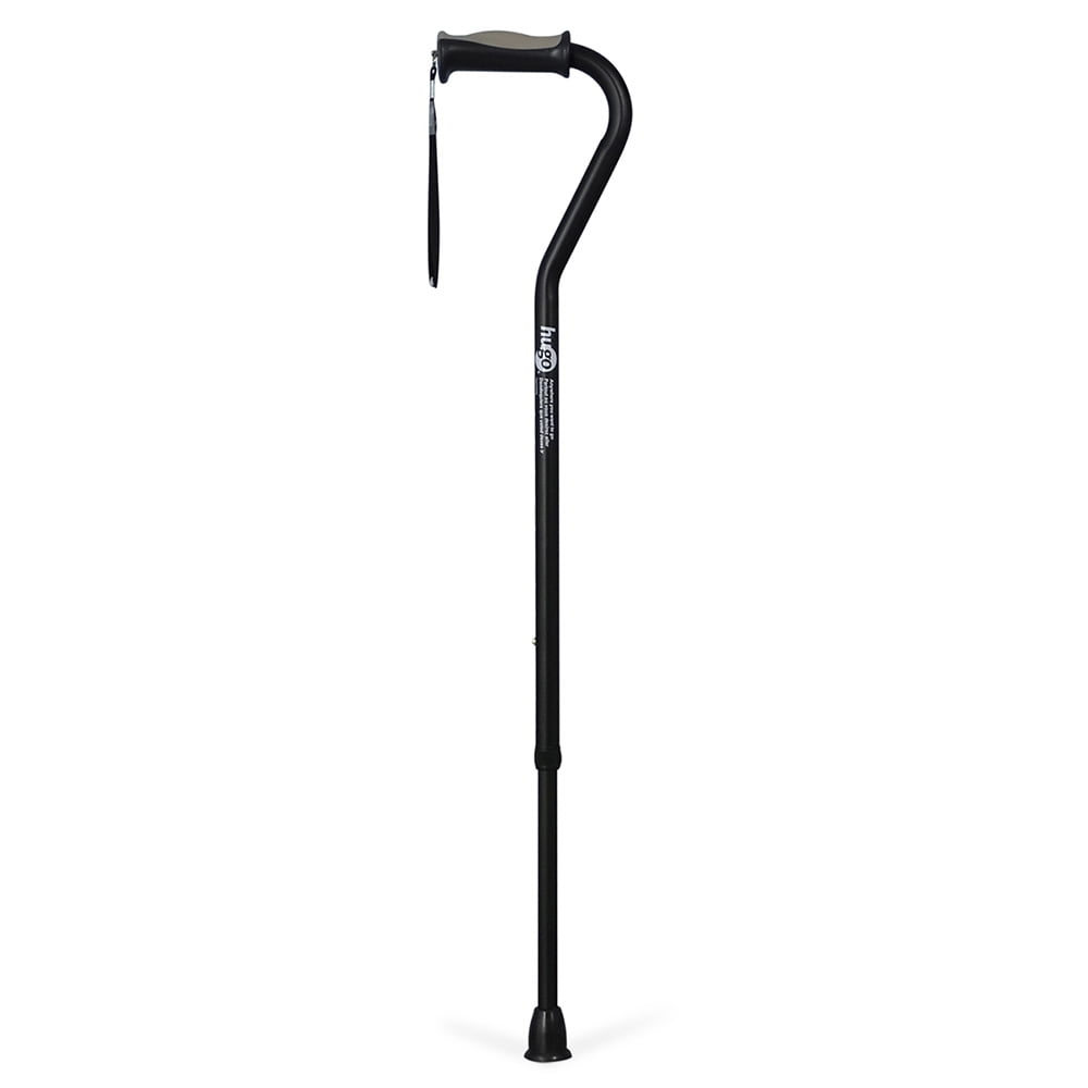 Hugo Adjustable Offset Handle Cane with Reflective Strap, Ebony ...