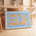 Affixzi Fun and Games Typography Print, Light Blue Orange Modern Wall ...